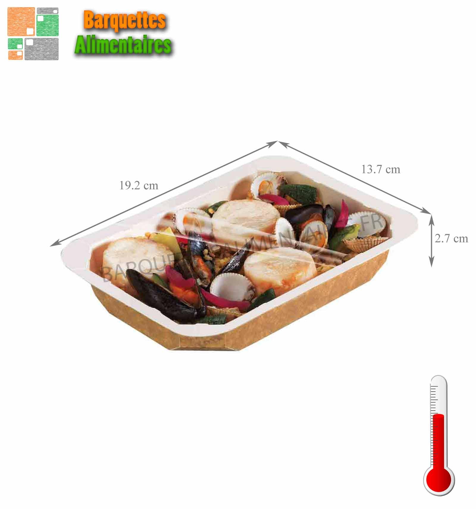 Barquette en carton scellable 500 cc alphacel, en stock