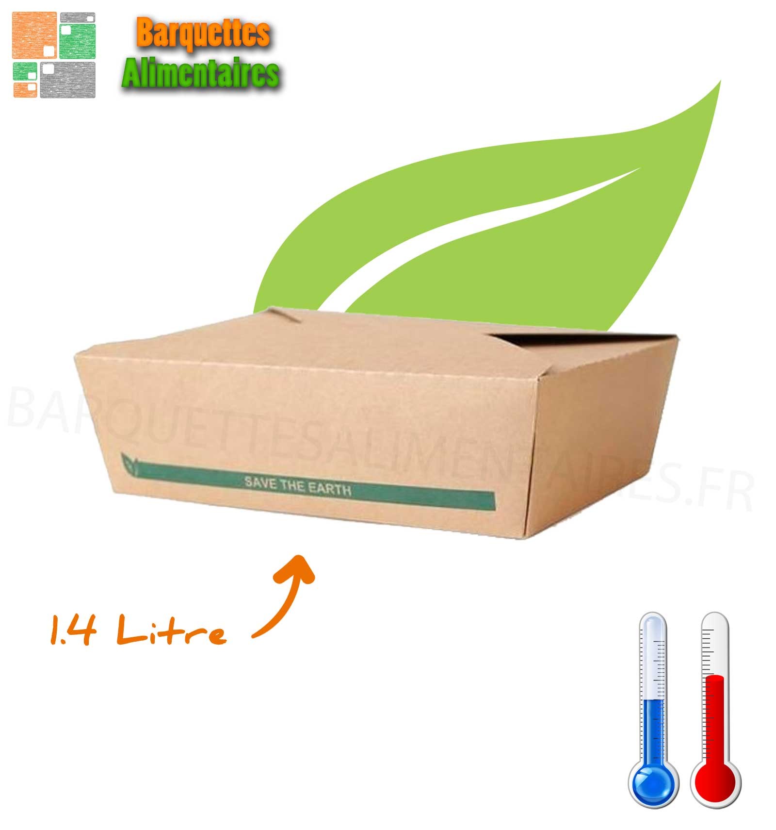 Lunch box repas en carton de 1400 ml 100% recyclable profitez en