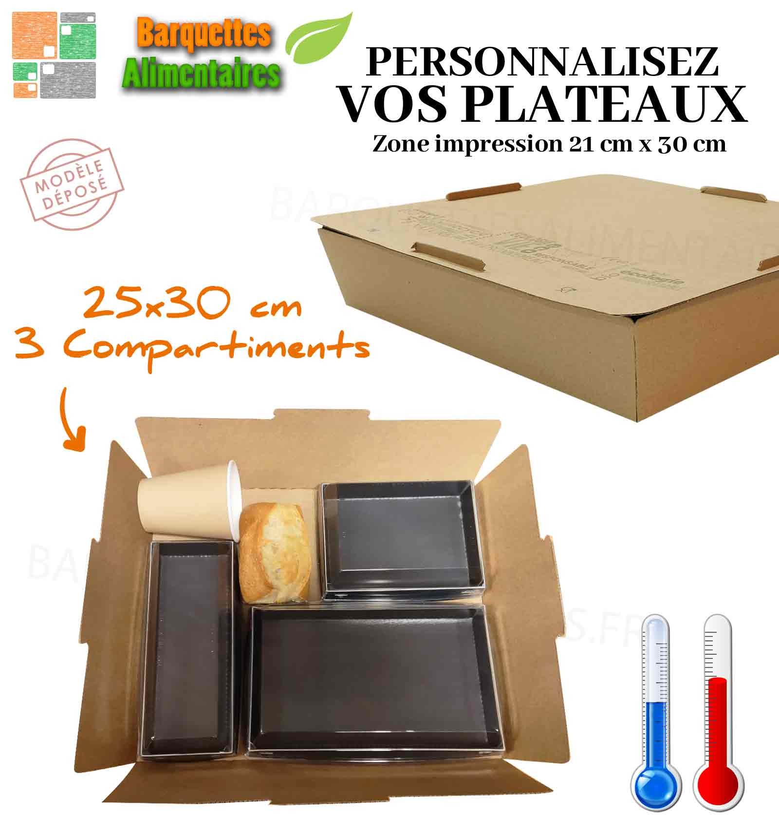 plateau repas carton drome mini écologique personnalisable avec 3 ...